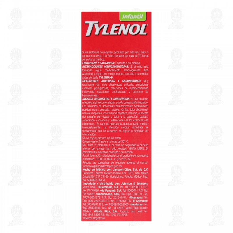 Tylenol 3.2 g/100 Ml Suspensión Infantil Sabor Cereza 1/1 120 Ml 008817