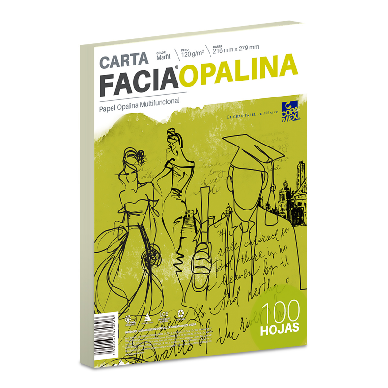 Papel Opalina Copamex Facia Premium Multifuncional Carta Marfil 120 gr ...