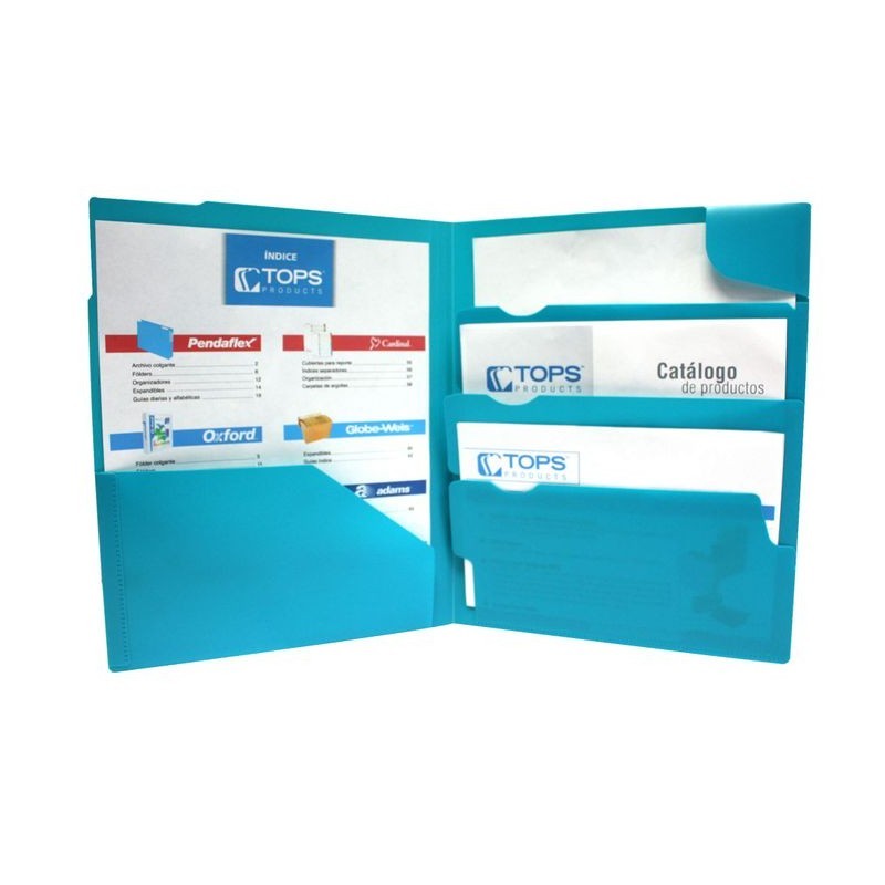 Folder de Polipropileno Azul con 4 Divisiones Divide It Up 1/1 76740